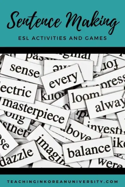 ESL Sentence Structure Activities & Games | Sentence Making Ideas