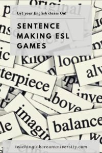 ESL Sentence Structure Activities & Games | Sentence Making Ideas