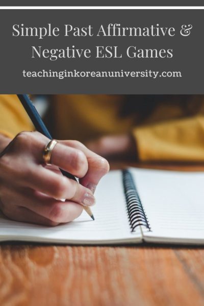 Past Simple Affirmative Negative ESL Games & Activities